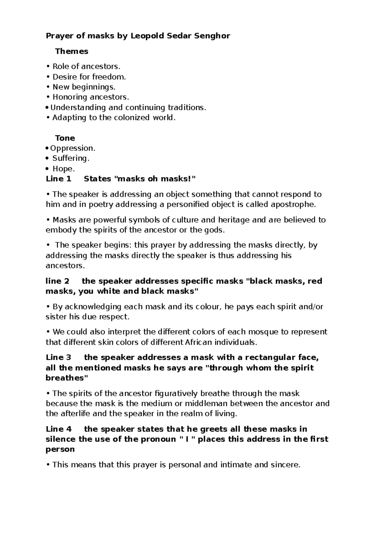 Poetry - Prayer to Masks 1 - Prayer of masks by Leopold Sedar Senghor 🎭 ...