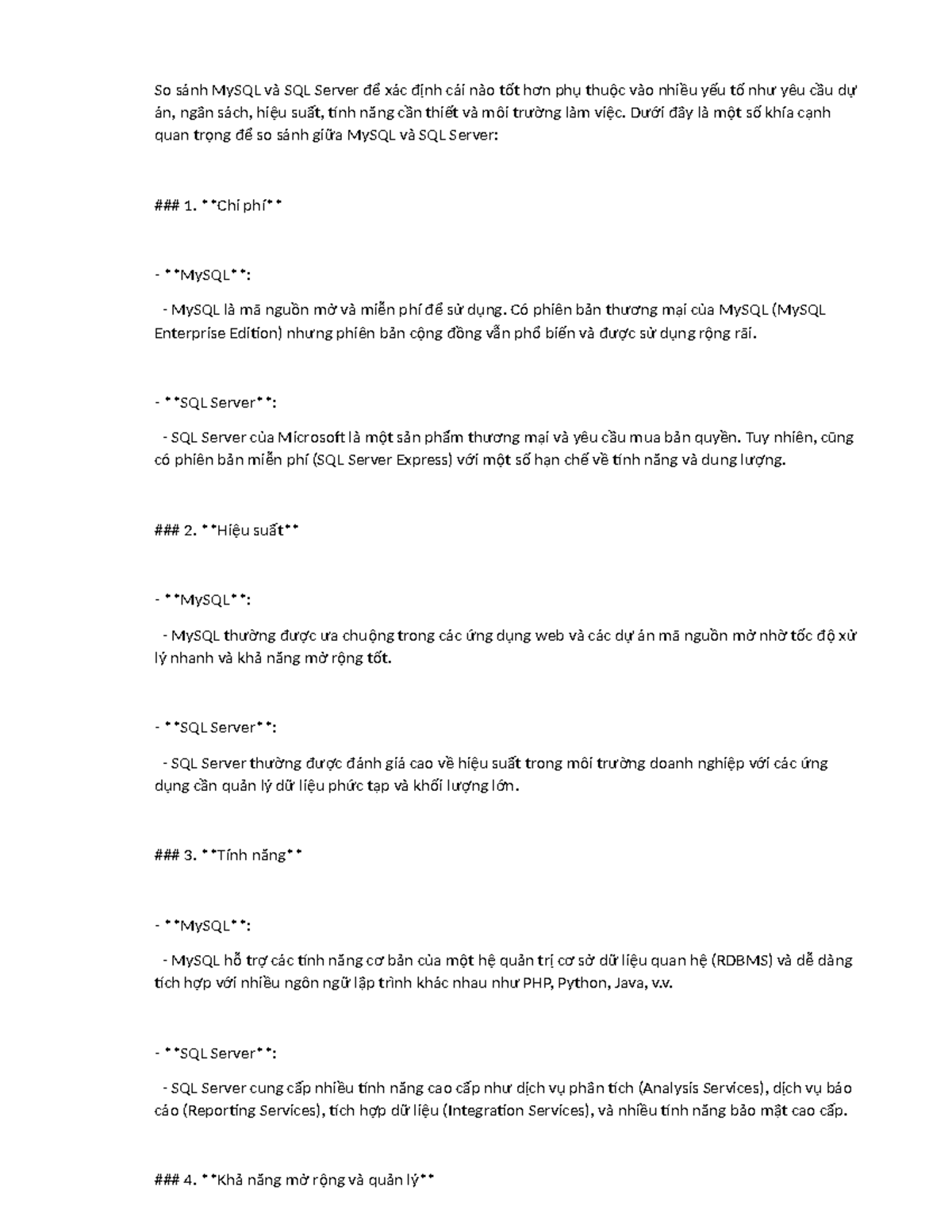 My Sql Vs Sqlserver So Sánh Mysql Và Sql Server để Xác định Cái Nào Tốt Hơn Phụ Thuộc Vào