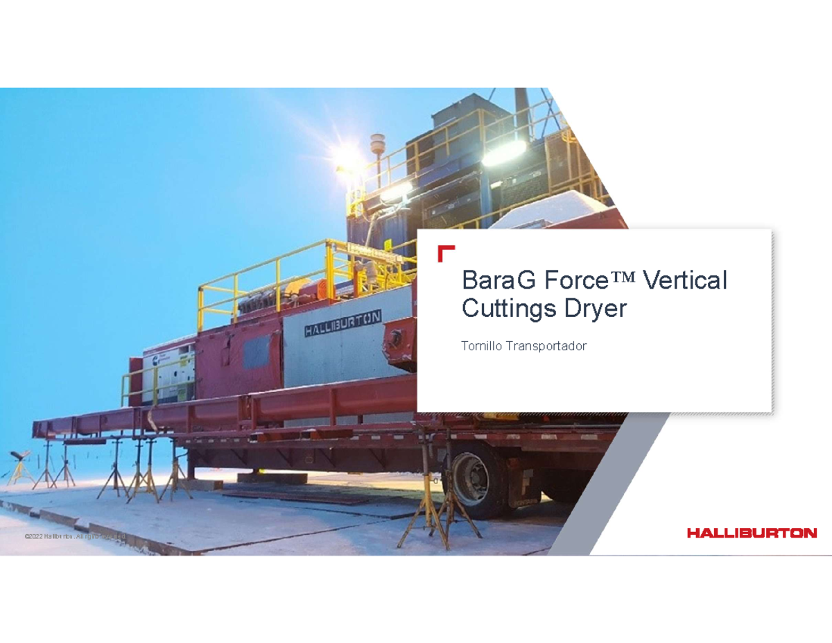 4. Tornillo Transportador - BaraG Force™ Vertical Cuttings Dryer ©2022 ...