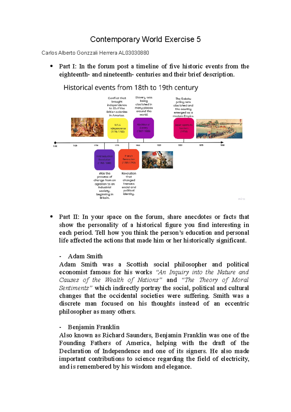 Contemporary World Exercise 5 - Part II: In your space on the forum ...