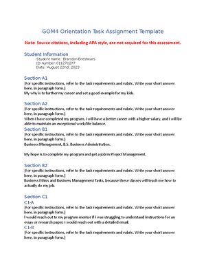 Orientation Task Template - GOM4 Orientation Task Assignment Template Note: Source citations ...