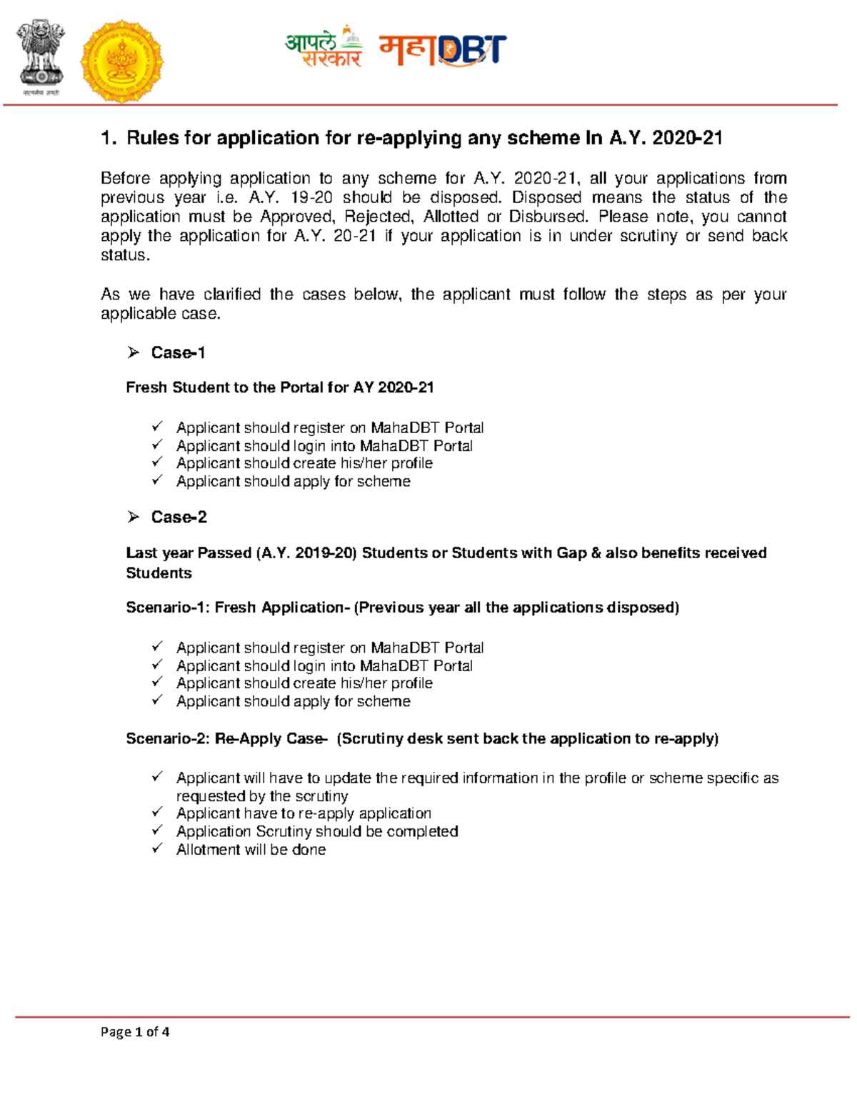 DBTGuidelinesdbt - 1. Rules for application for re-applying any scheme ...