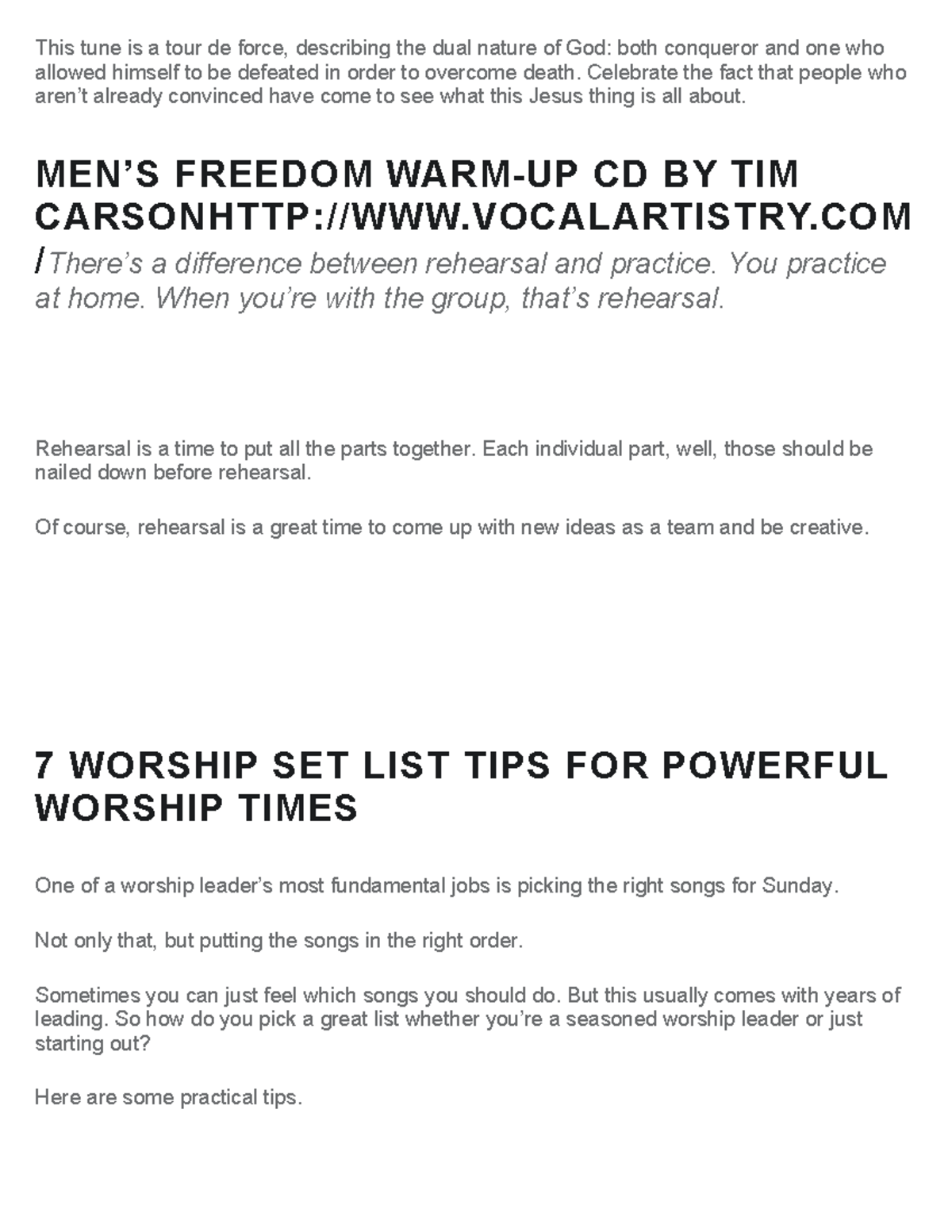 7 Worship SET LIST TIPS FOR Powerful Worship Times - This tune is a ...
