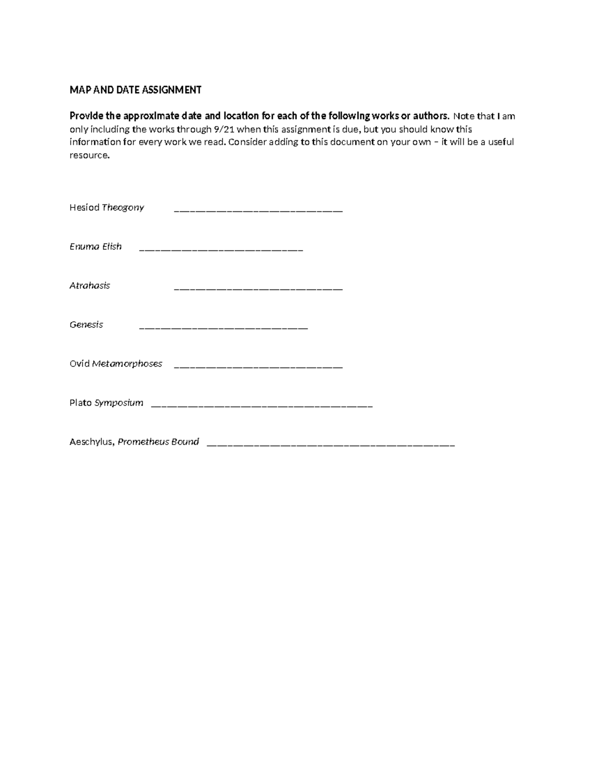 Map and date assignment 2021 - MAP AND DATE ASSIGNMENT Provide the ...