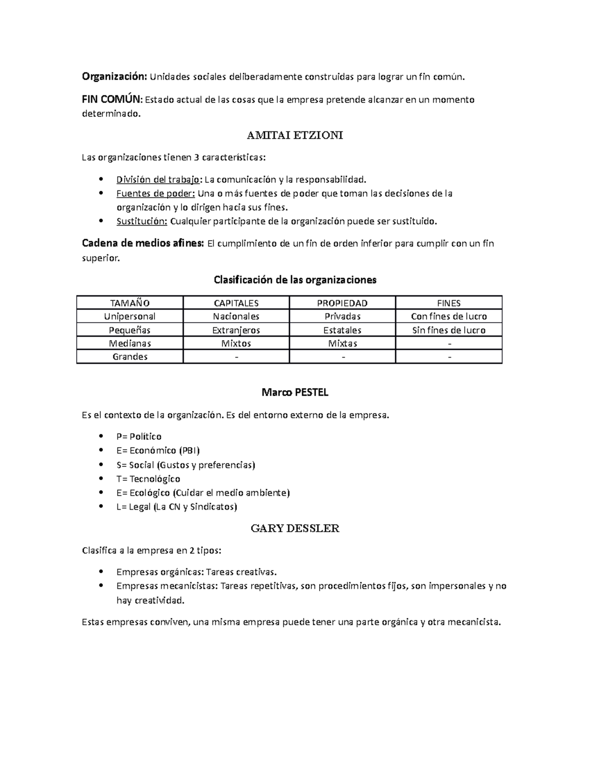 Administración General 1° - Organización: Unidades sociales ...
