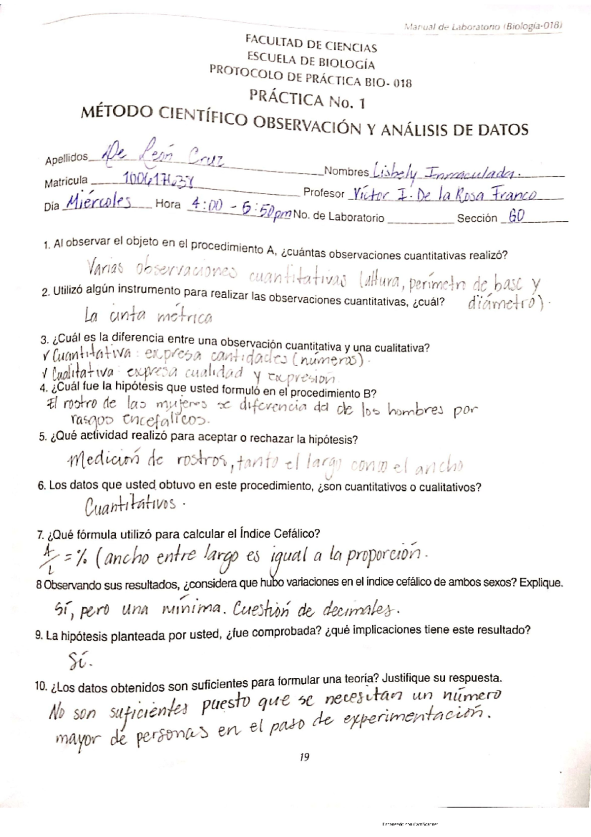 Método científico, uso del microscopio y la célula - Laboratorio de ...