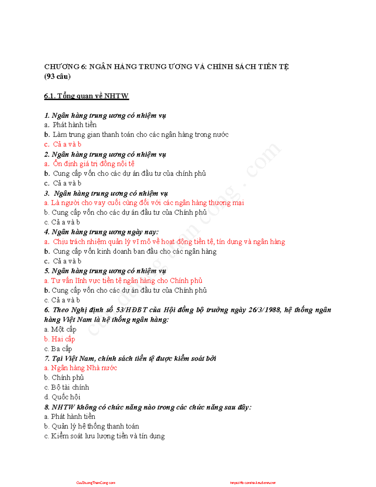 Tai-chinh-tien-te chuong-6-ngan-hang-trung-uong-va-chinh-sach-tien-te - [cuuduongthancong - CH ...