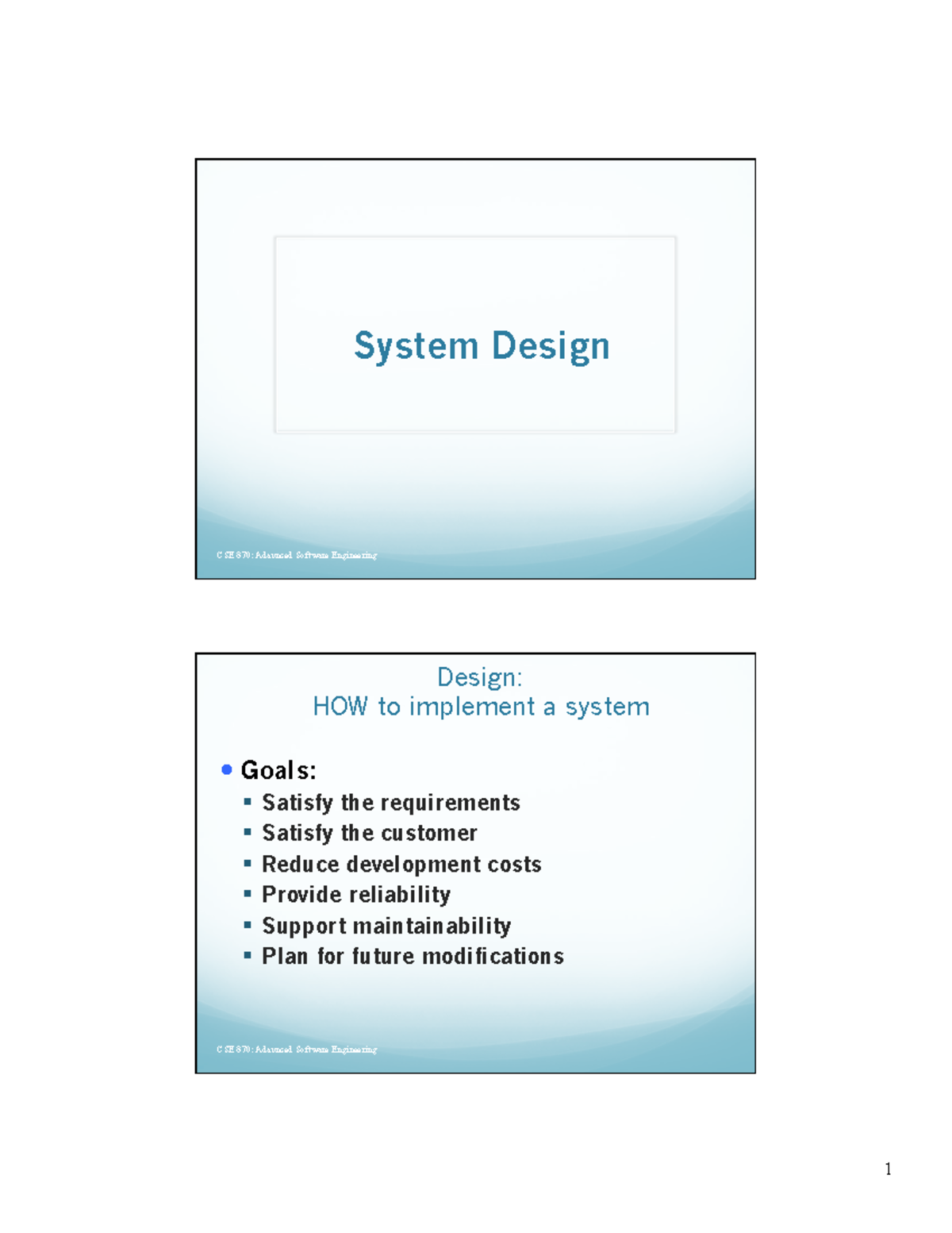 09a System Design notes - System Design CSE 870: Adavnced Software ...