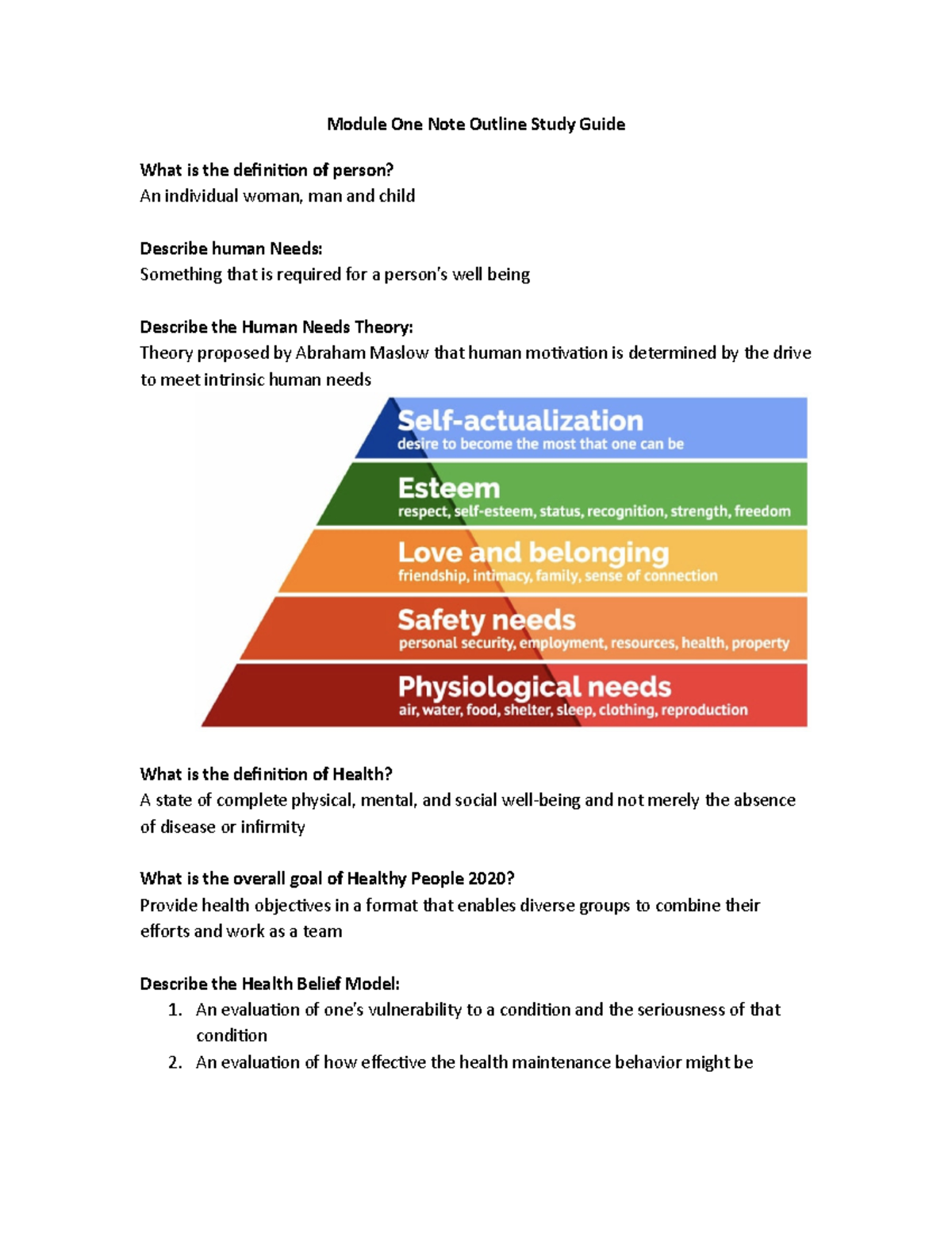 Module 1 Note Outline Study Guide - Module One Note Outline Study Guide ...