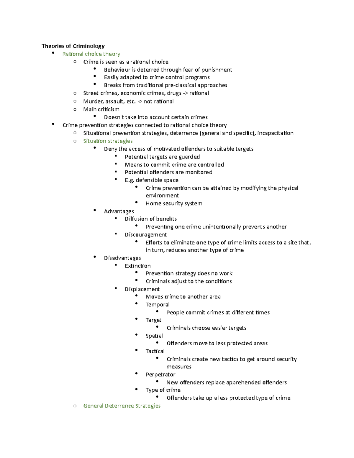 CRM101-Notes Pt 2 - Lecture notes for CRM101 - Theories of Criminology ...