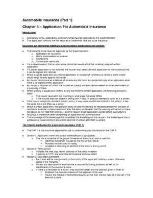 Chapter 10–Statutory Conditions - Automobile Insurance (Part 1) Chapter ...