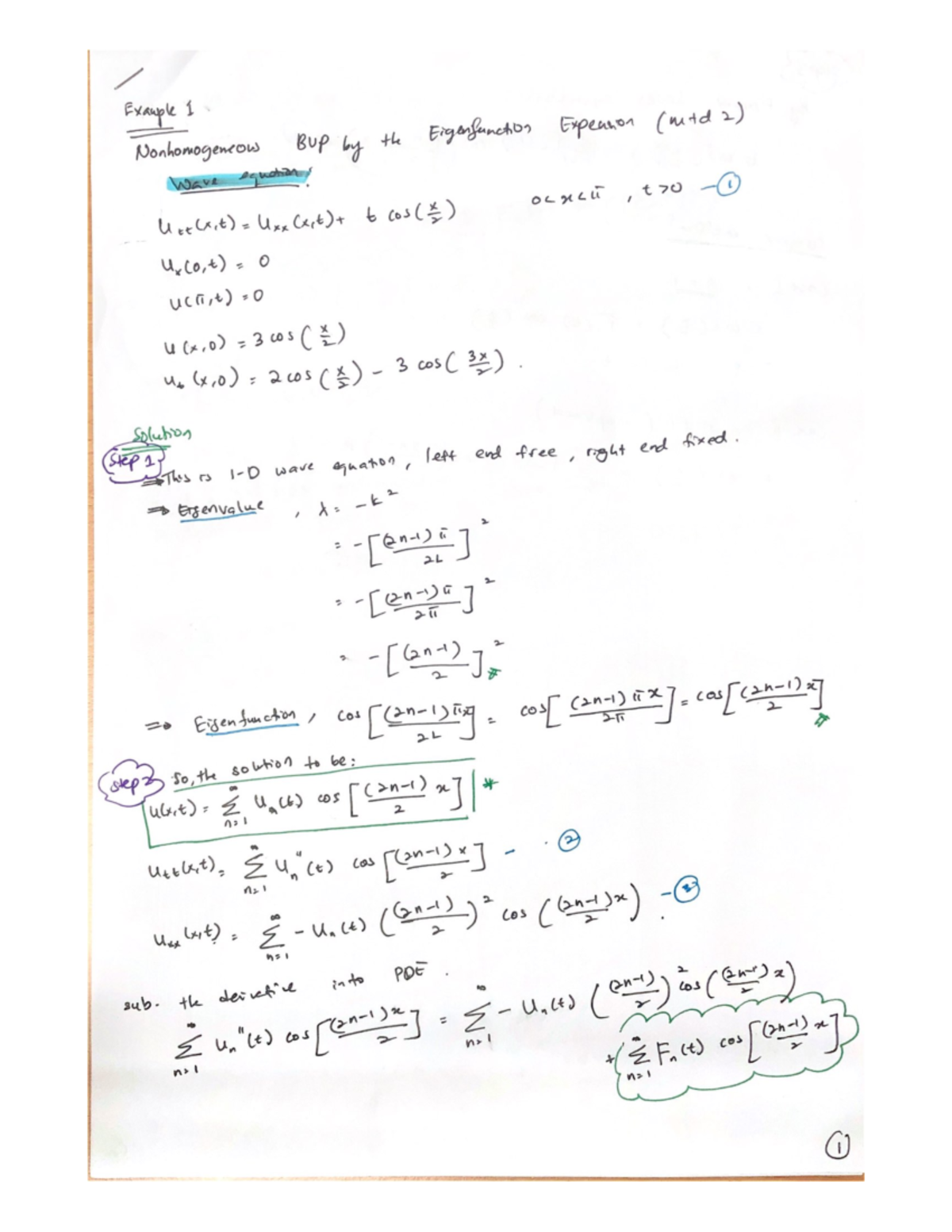Chapter 3 2 - Example I Nonhomogeneous Bup the Eig nu function ...