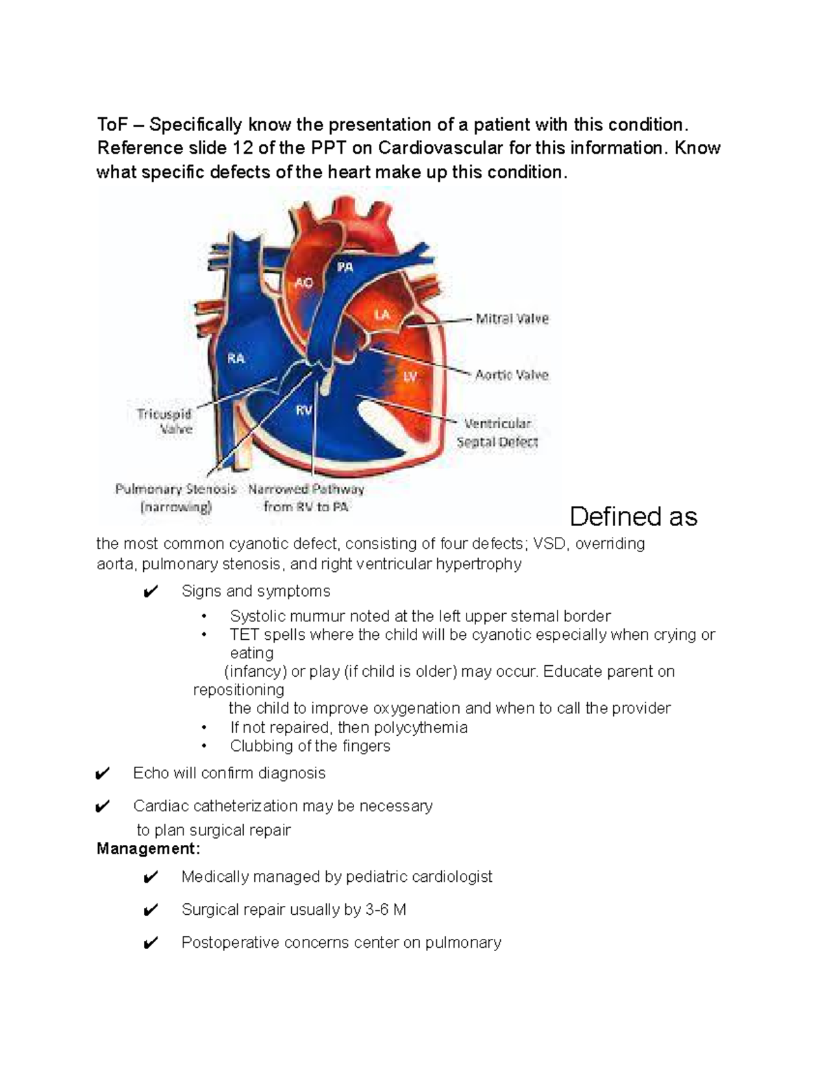 Untitled document - Peds cardiovascular - ToF – Specifically know the ...