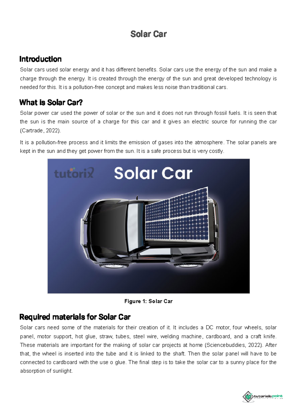 Solar Car - Solar Car Introduction Solar cars used solar energy and it ...
