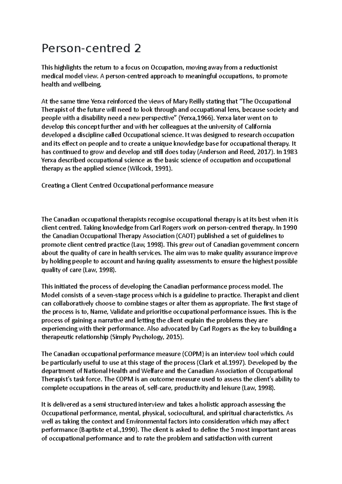 Person Centered Approach Essay 2 - Person-centred 2 This highlights the ...