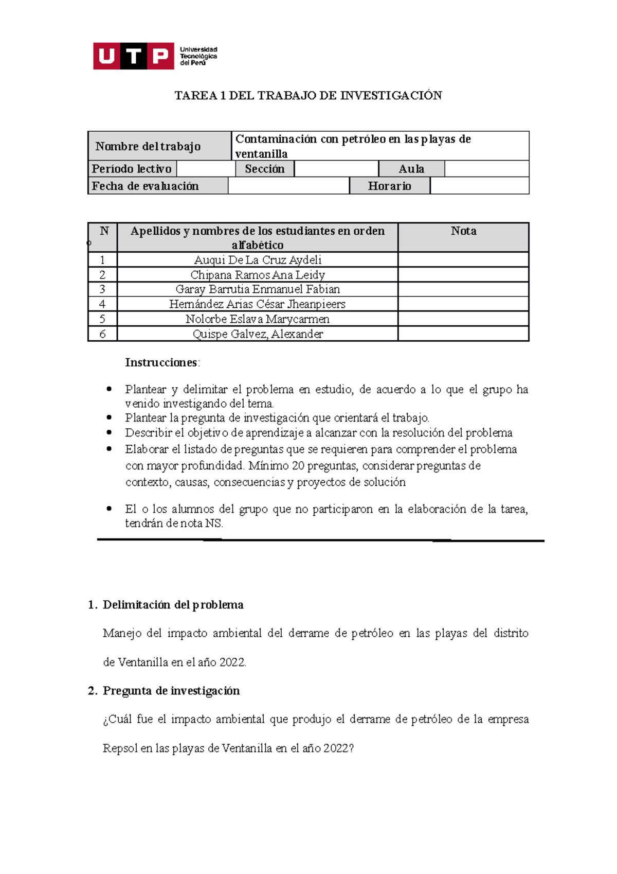 Tarea 1- Delimitación del tema de investigación, pregunta, objetivo ...