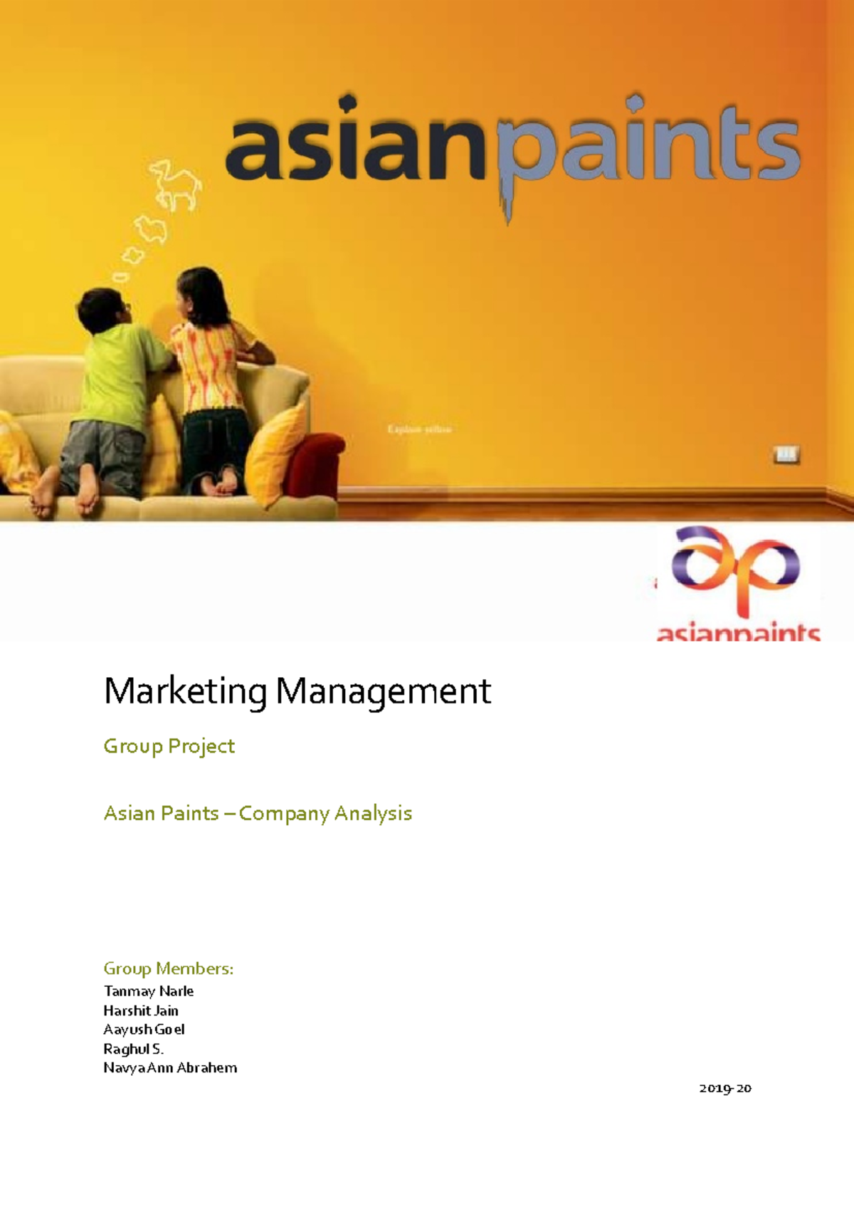MM Project - Asian Paints Market Research - Marketing Management Group ...