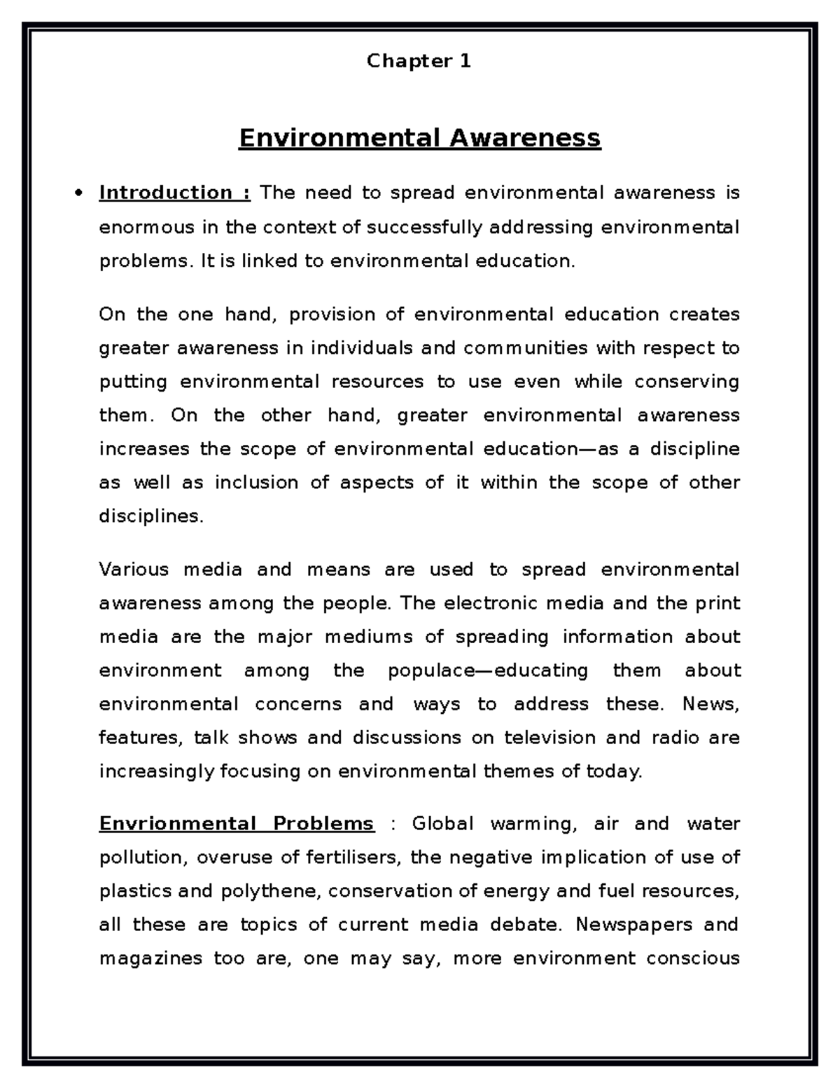 327648206-Environmental-Awareness - Environmental Awareness ...