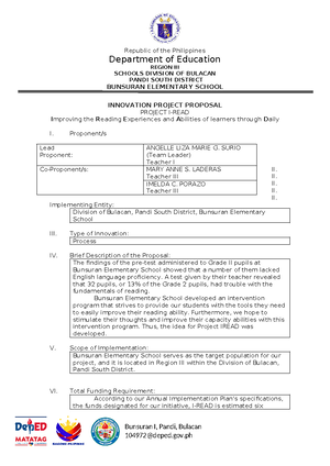 Specialized program SSES - Qualifying Exam for Incoming Grade 1 SSES ...