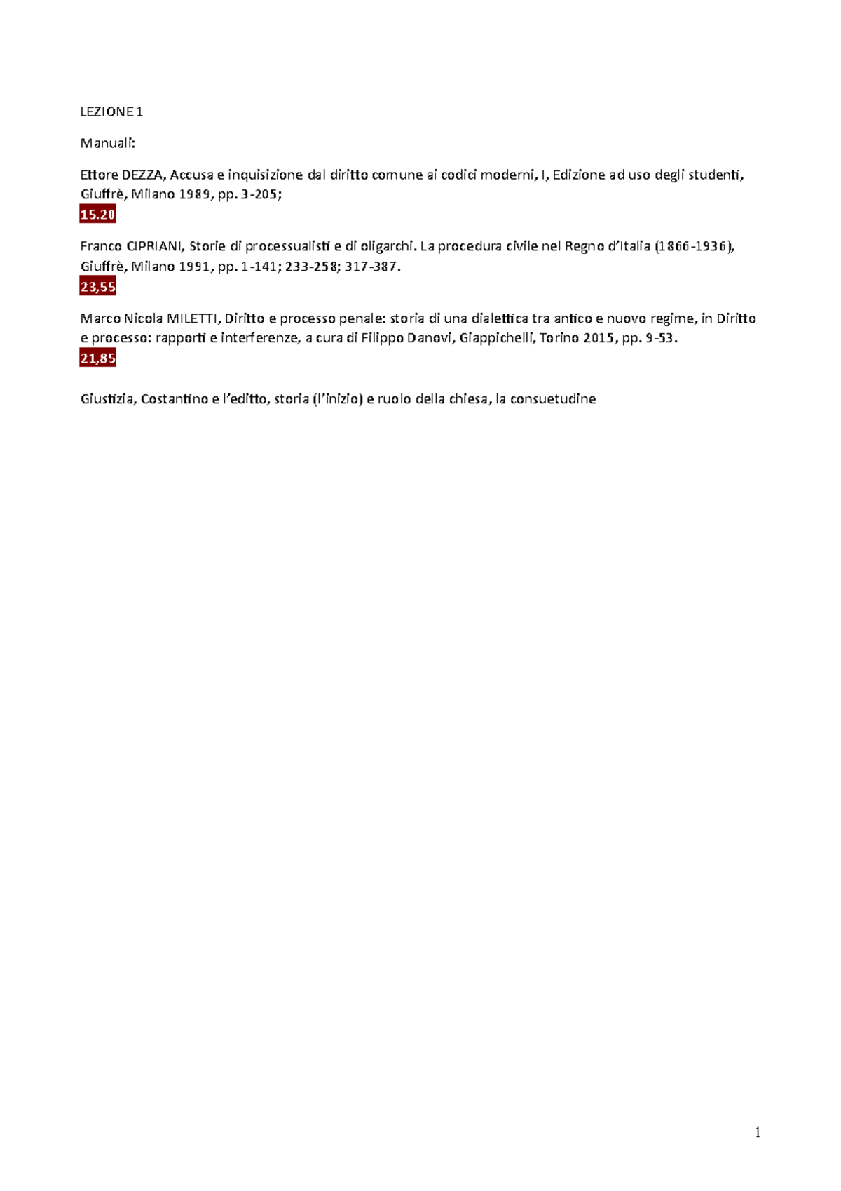 Storia del processo penale - Miletti - LEZIONE 1 Manuali: Ettore DEZZA ...