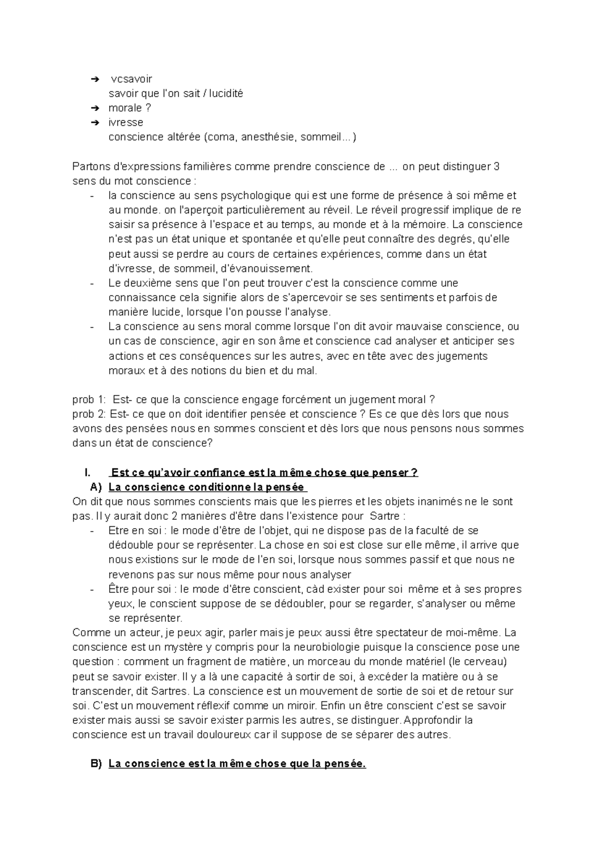 Chap 1 la conscience - PHILOSOPHIE TERMINALE Partie4 le sujet Chapitre1 ...