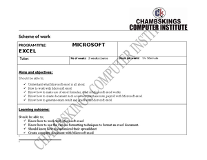Scheme of work computer fundamental - Scheme of work Program Title ...