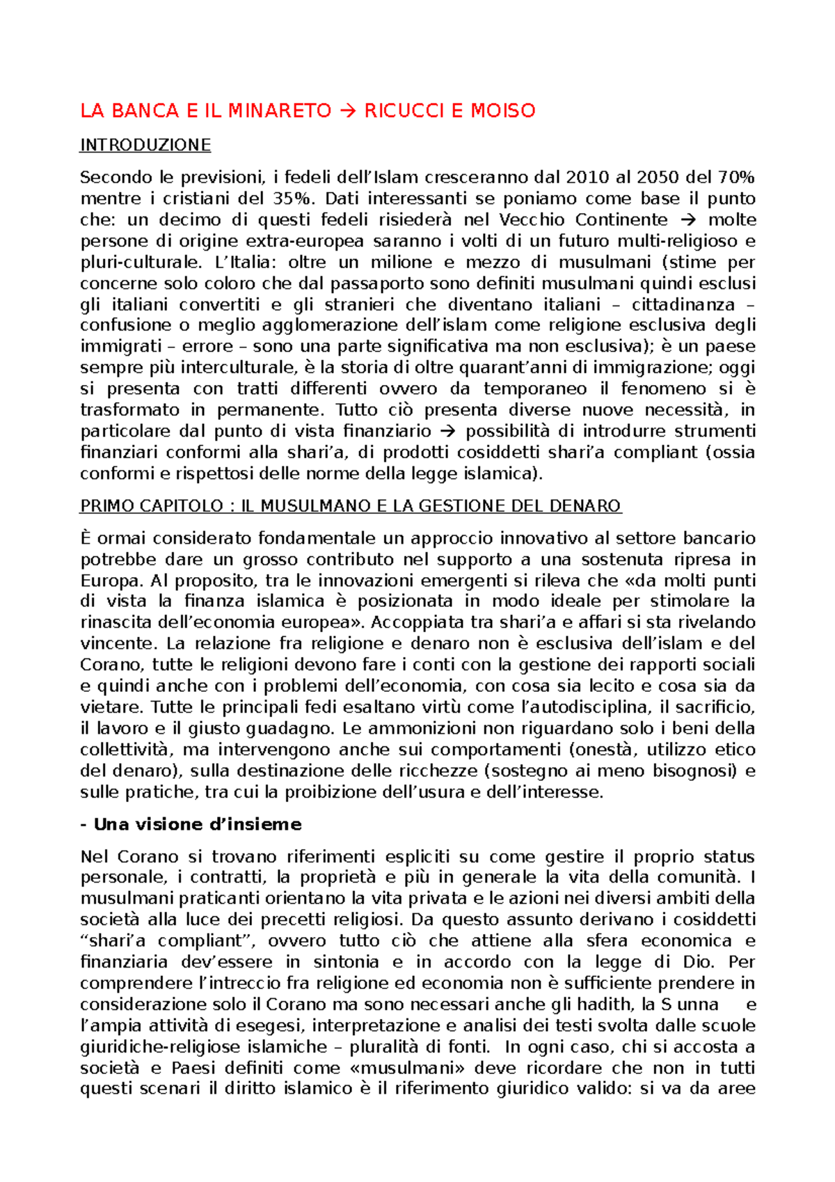 La banca e il minareto - riassunto libro - LA BANCA E IL MINARETO ...