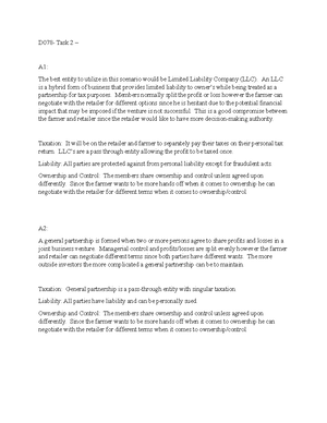 D082 Task 1 - Task one example - D082 Task 1 A. Global Leadership ...