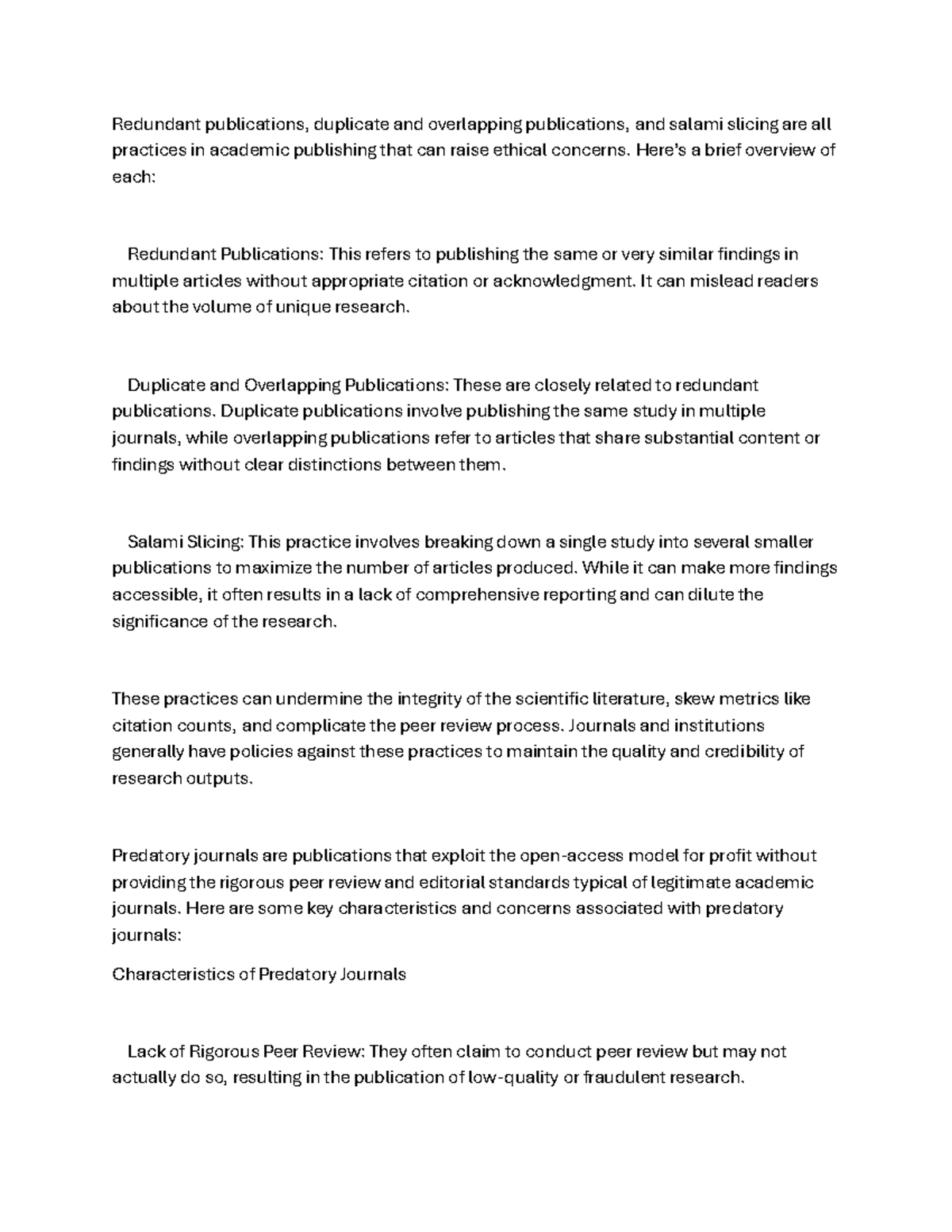 Publication ethics - Redundant publications, duplicate and overlapping ...