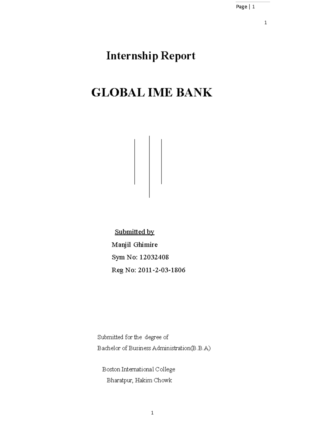 global ime bank - 1 Internship Report GLOBAL IME BANK Submitted by ...