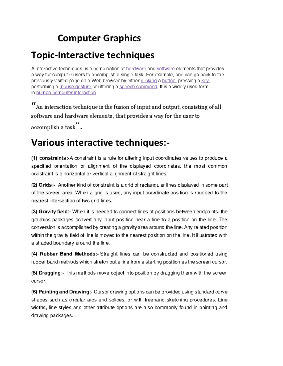 Interactive Picture Constructin Techniques - Computer Graphics Topic ...