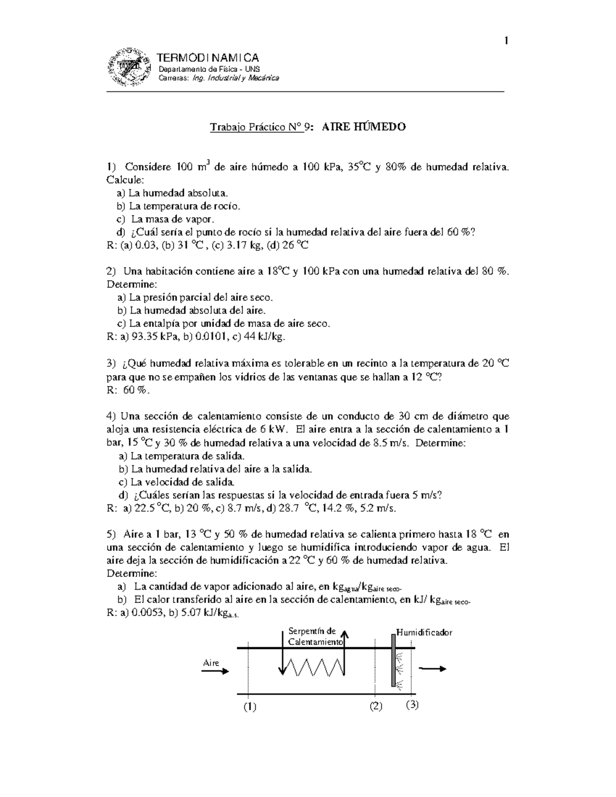 Aire humedo - calculo y formulación materiales - 1 - Studocu