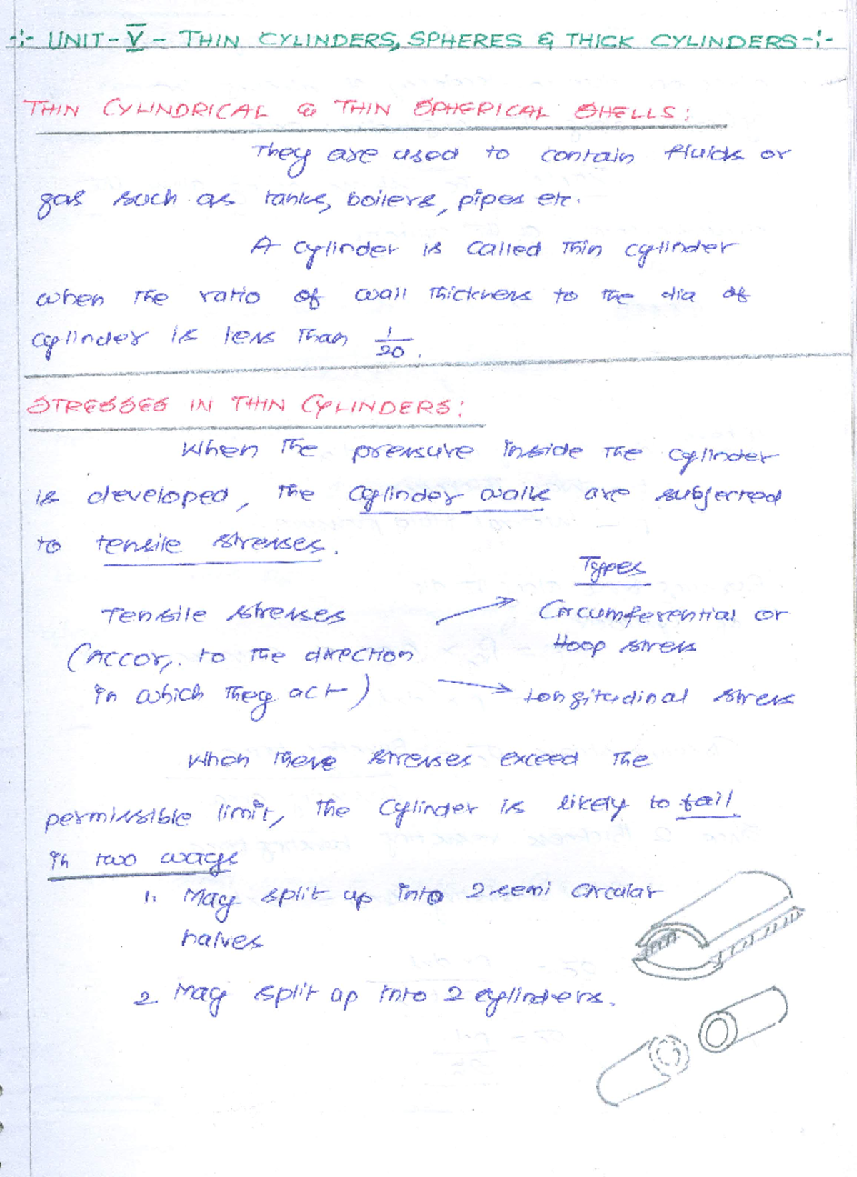 SOM UNIT V PART I - SOM NOTES - strength of materials - Studocu