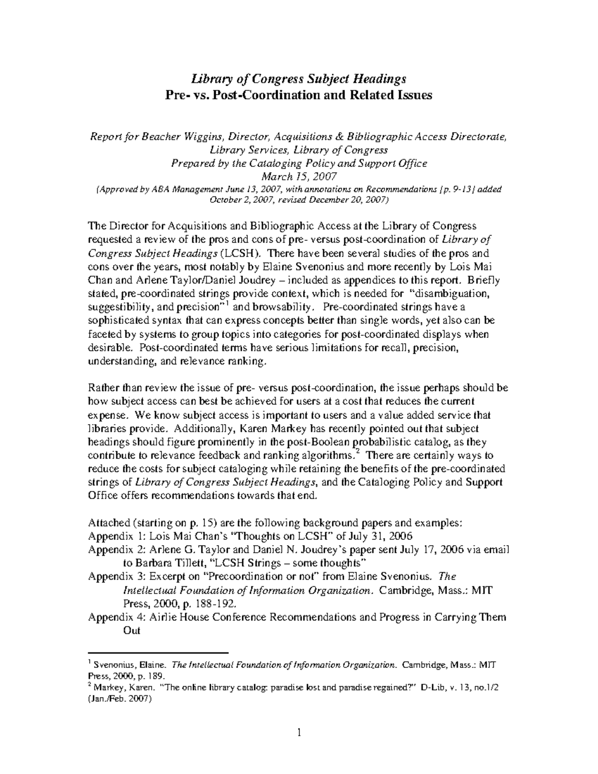 Pre vs post - assignment - Library of Congress Subject Headings Pre- vs ...