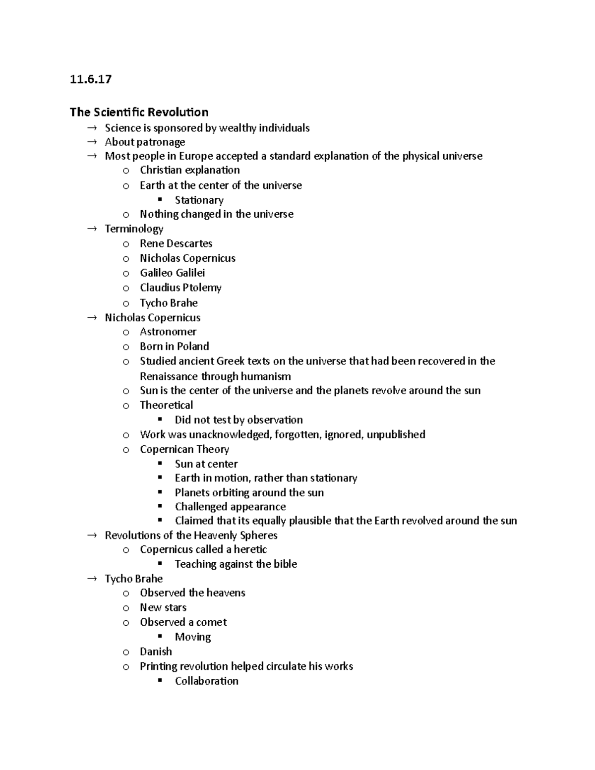 11.6.17 lecture - The Scientific Revolution - 11.6 The Scientific ...