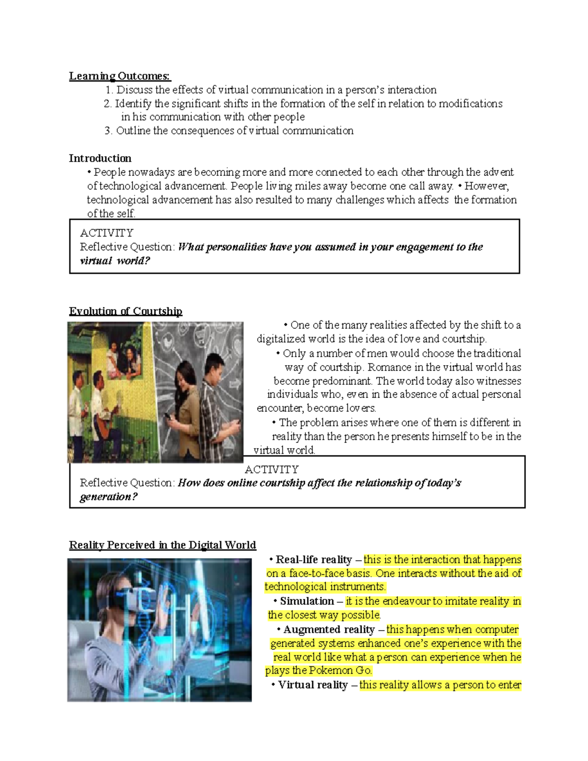 The Digital Self - lecture materials for easy informations and ideas of ...