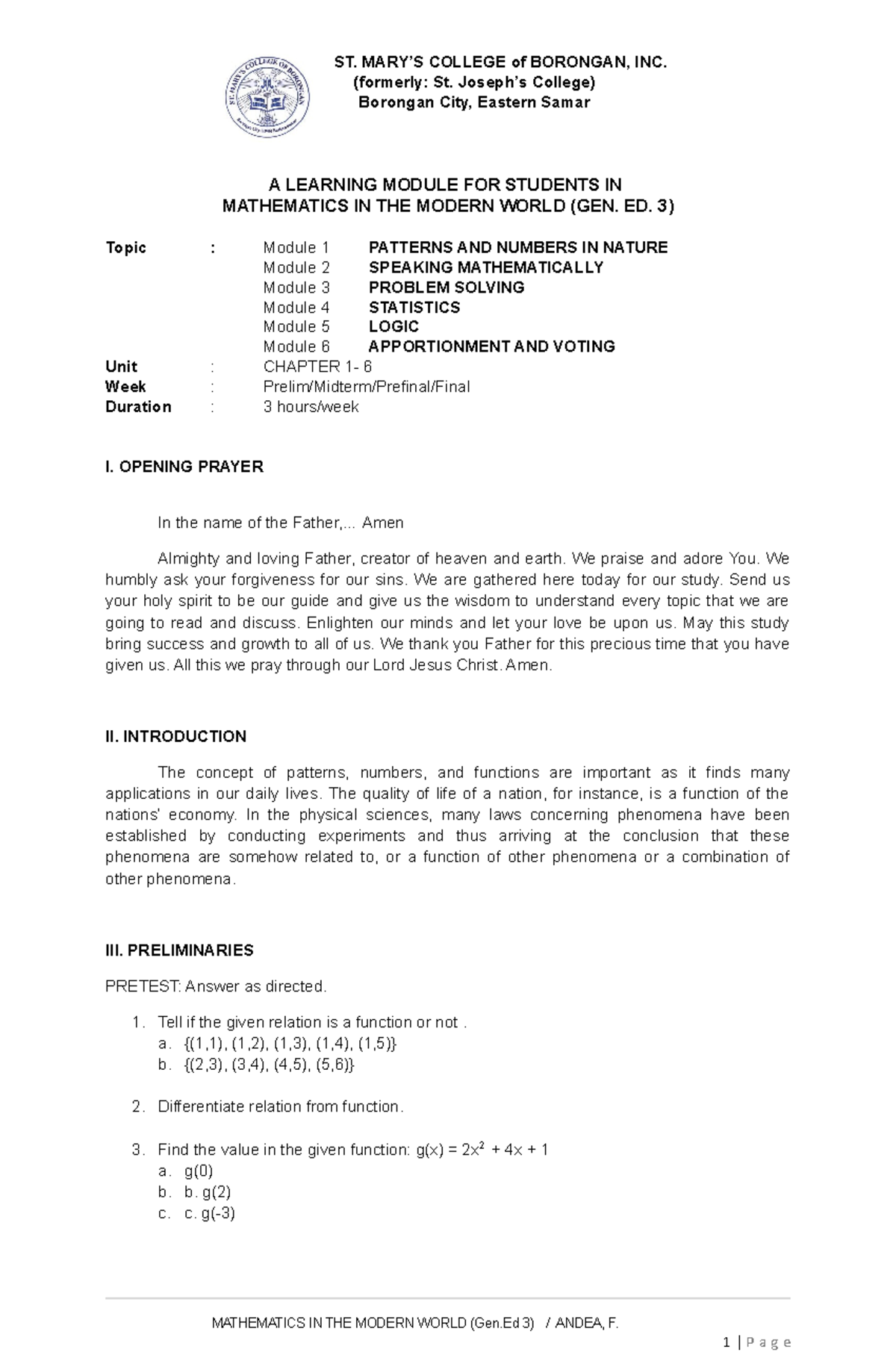 SMC-MATH-IN- Modern- World-Module-1ST-SEM-2022-2023 - ST. MARY’S ...