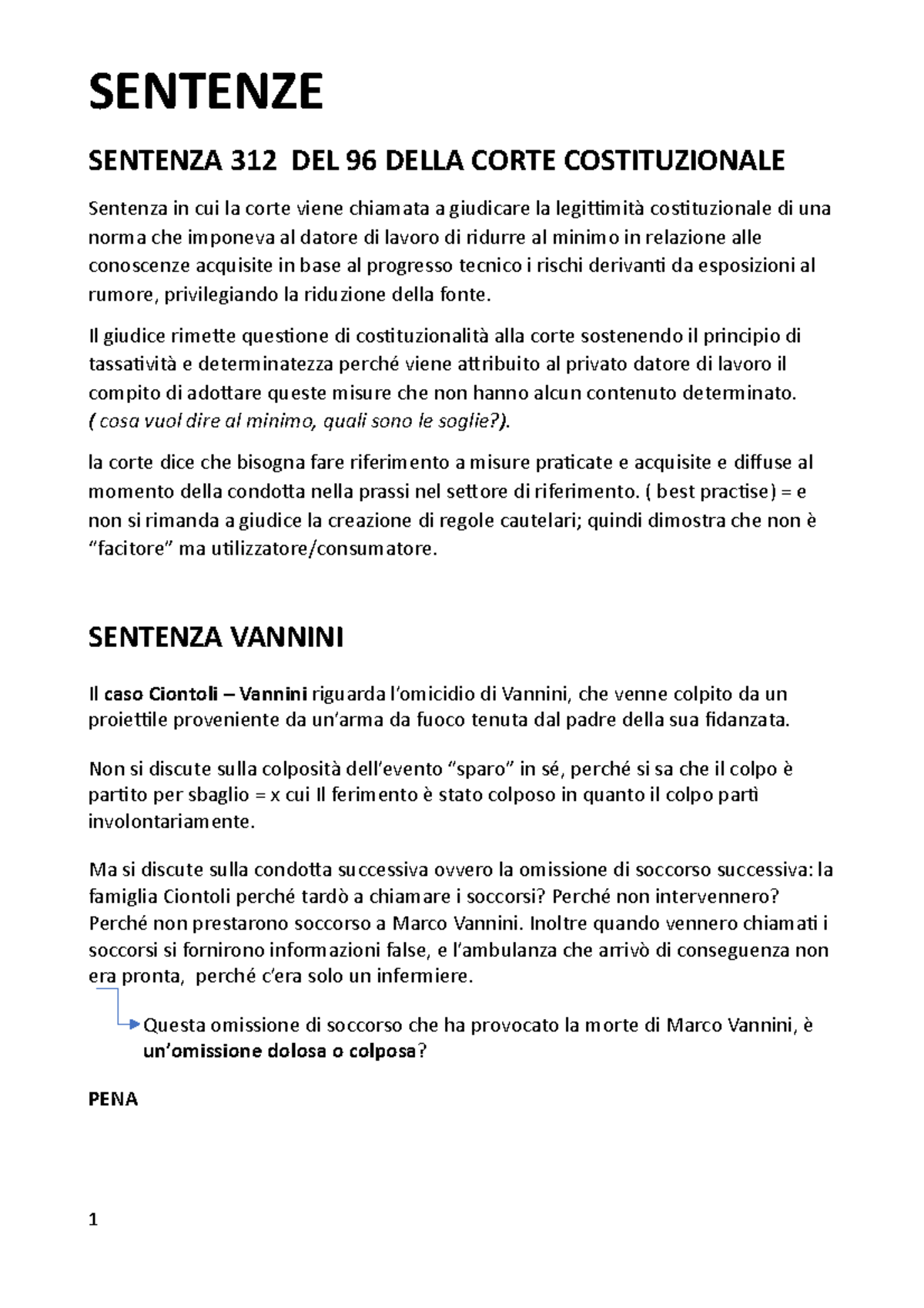 sentenza Vannoni e Thyssenkruop - SENTENZE SENTENZA 312 DEL 96 DELLA ...