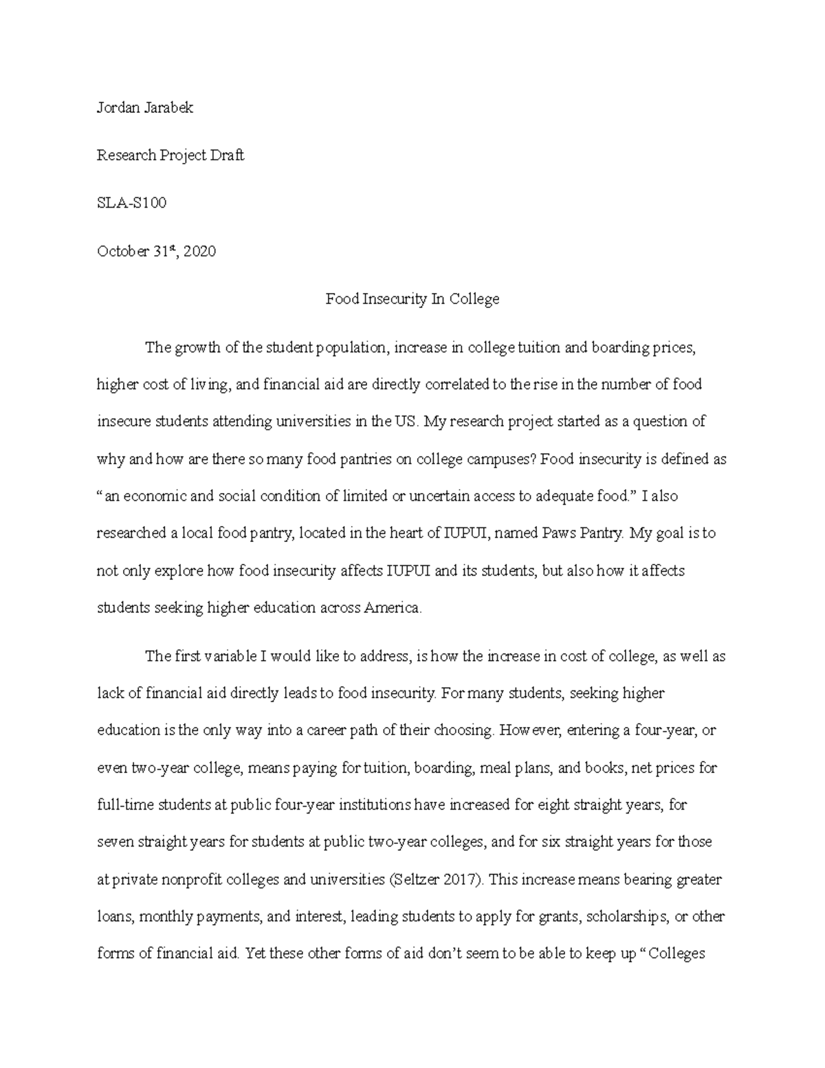 Research Project Rough Draft - Jordan Jarabek Research Project Draft ...