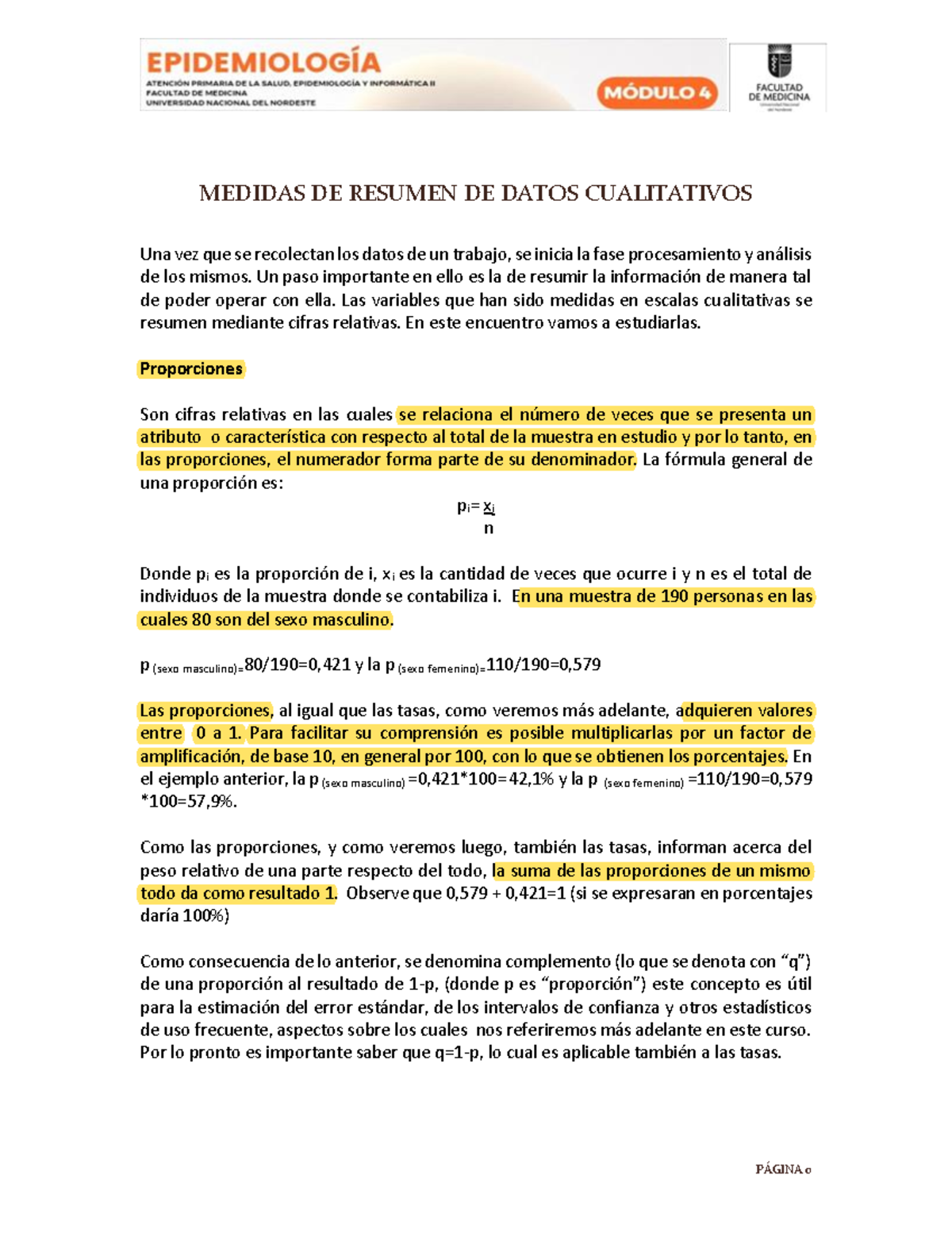 Medidas de resumen datos cualitativos - MEDIDAS DE RESUMEN DE DATOS ...