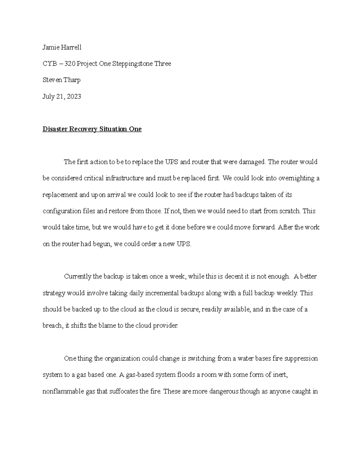 CYB 320 Project One Setpping Stone Three - Jamie Harrell CYB – 320 ...