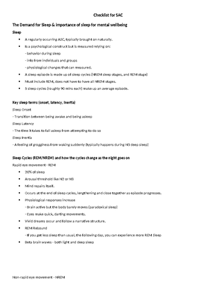 Unit 4 SAC 3 checklist - Unit 4 AOS 3 Summary. - Unit 4 SAC 3 – Mental ...