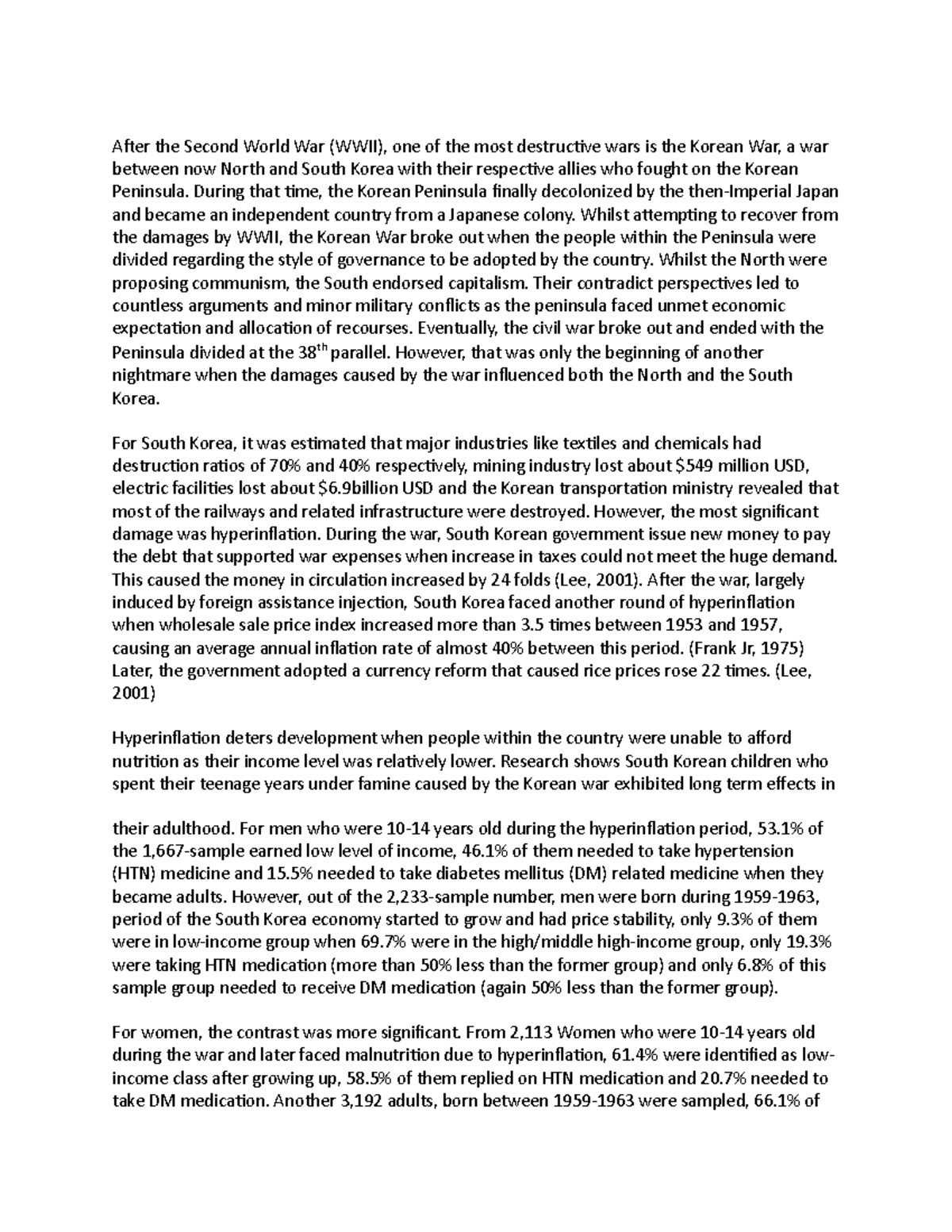 War and development - Lecture notes 10 - After the Second World War ...