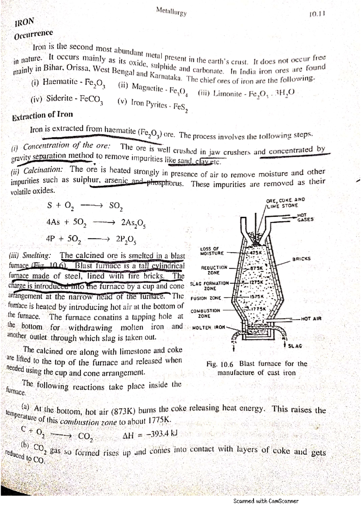 Iron-extraction of iron with diagram-pig iron & wrought iron ...