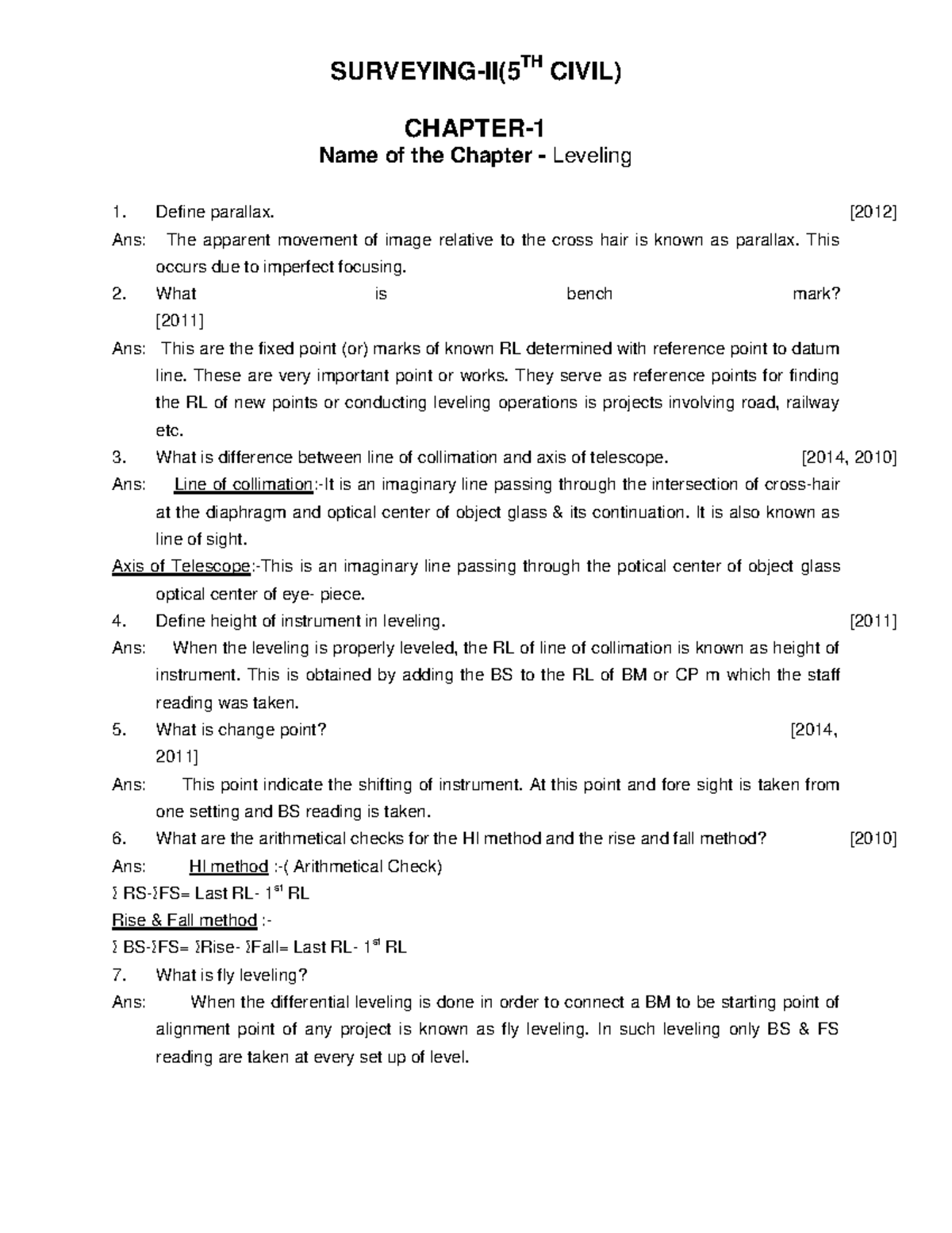 Surveying-II - Surveying Lecture notes - SURVEYING-II(5TH CIVIL ...