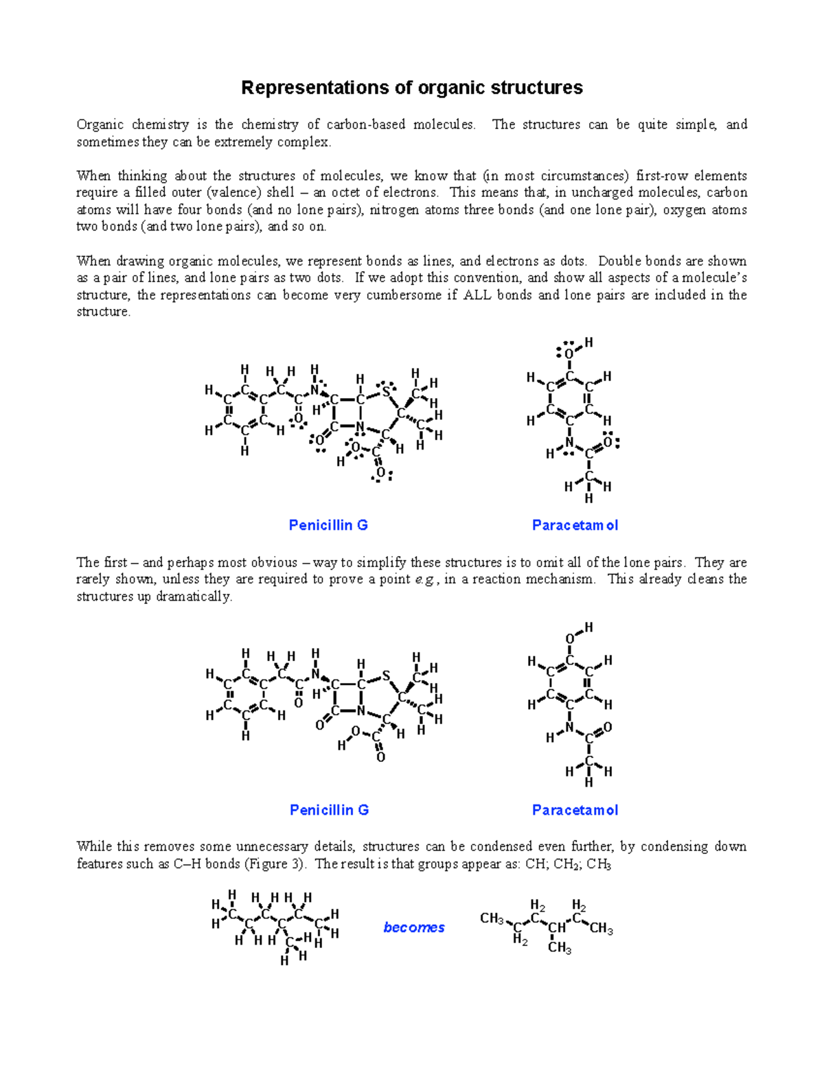 Drawing Structures - Representations of organic structures Organic ...