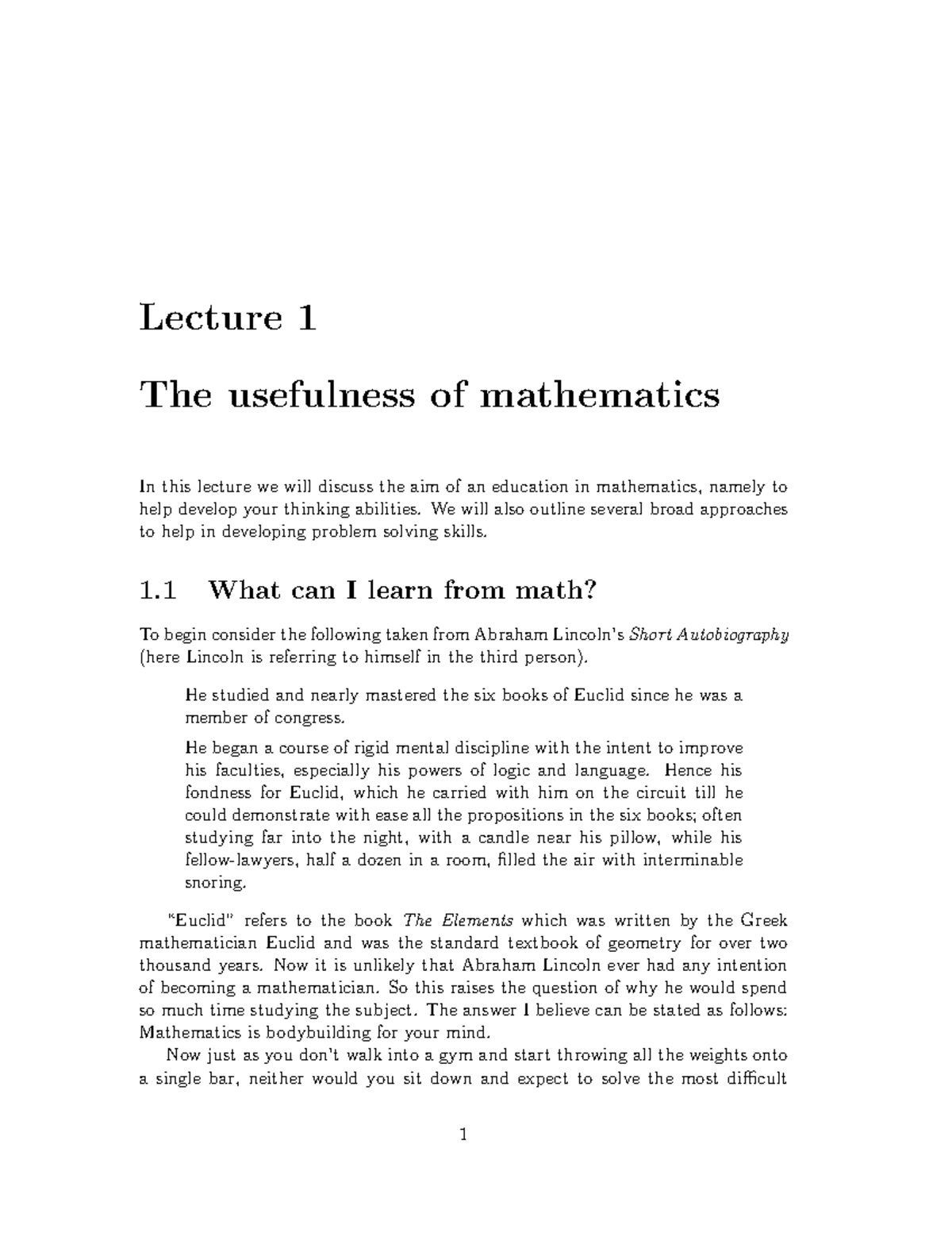 Trigonometry-1 - Lecture notes 1 - Lecture 1 The usefulness of ...