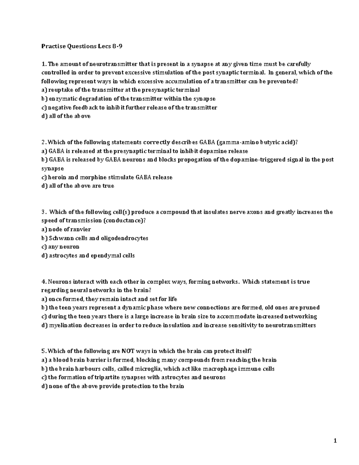 Sample/practice exam 2015, questions and answers - 1 Practise Questions ...