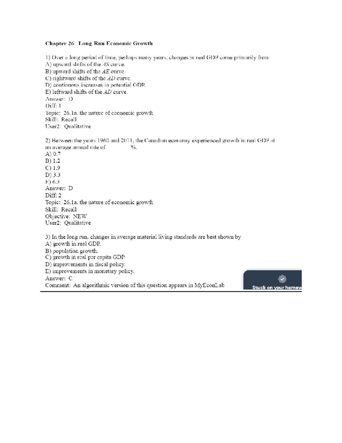 Test bank - test queations - Econ 2020 - Memorial University - Studocu