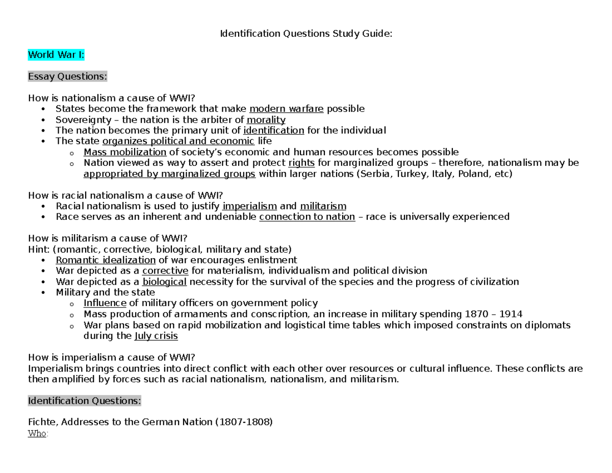 World History-EU nationalism, russian rev, japan - Identification ...